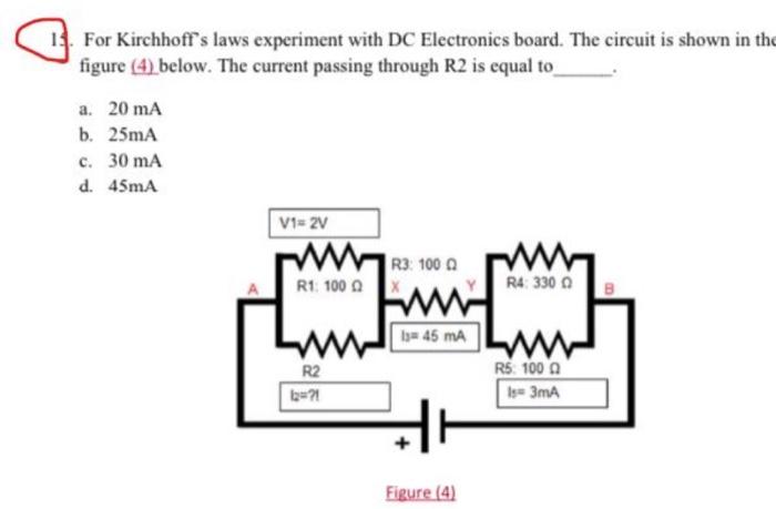 Solved For Kirchhoff Laws experiment with DC Hectronics | Chegg.com