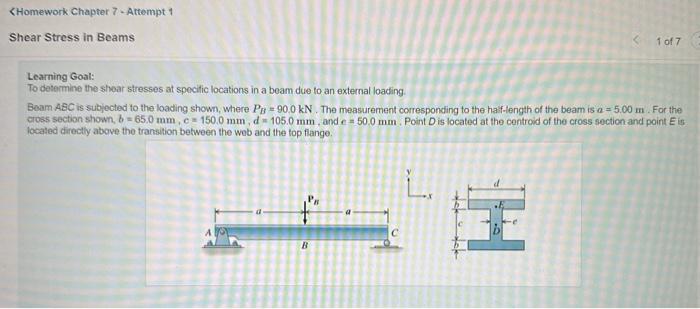 Solved Learning Goal: To determine the shoar stresses at | Chegg.com
