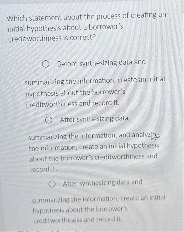Solved Which statement about the process of creating an | Chegg.com