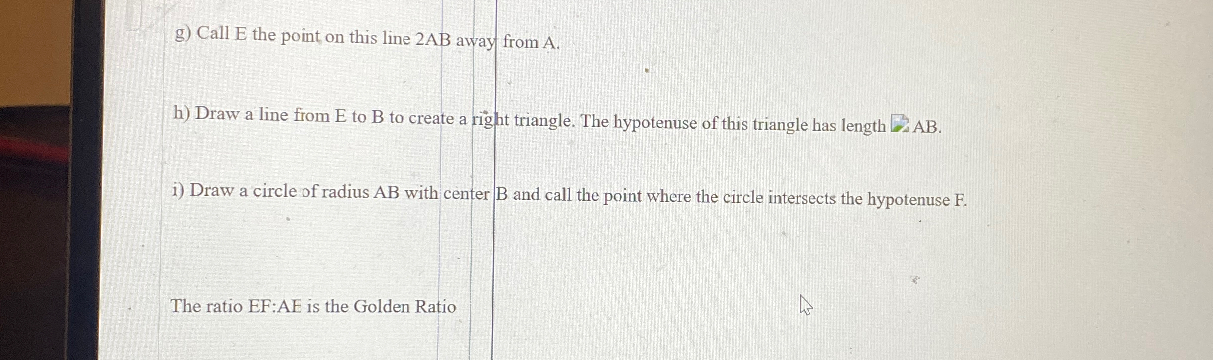 In this exercise we will cut a segment in such a way | Chegg.com