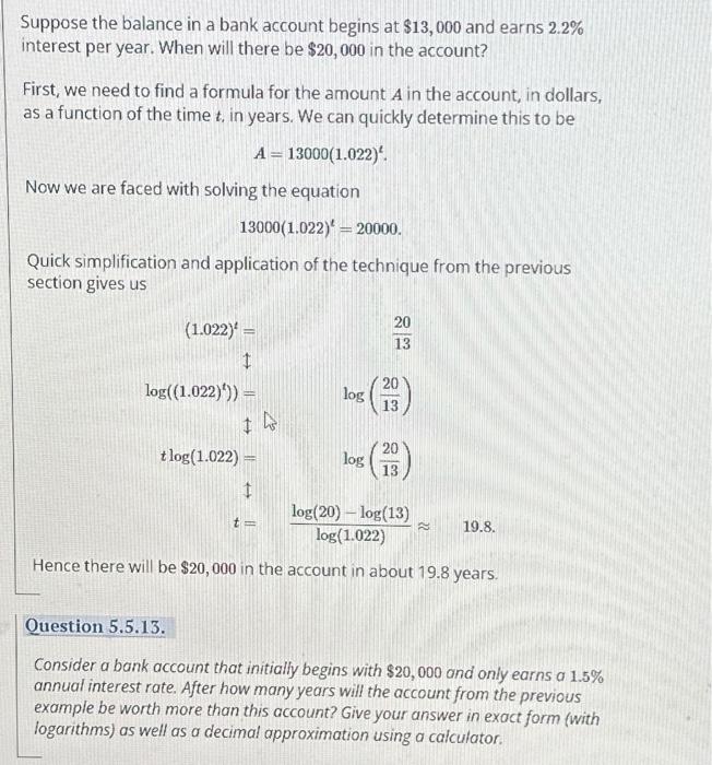 Solved Suppose the balance in a bank account begins at | Chegg.com