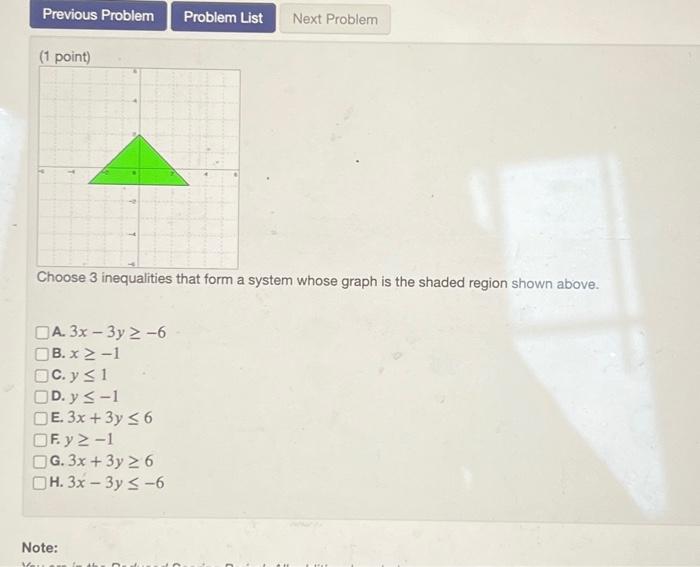 Solved Previous Problem Problem List Next Problem (1 point) | Chegg.com