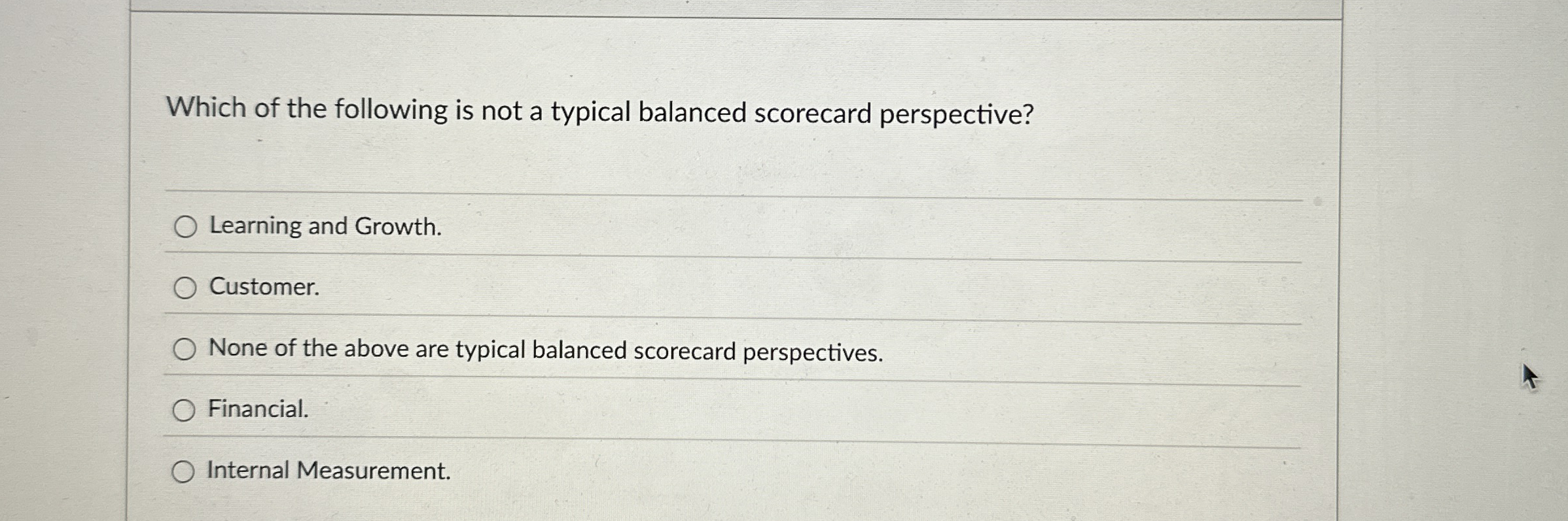 Solved Which of the following is not a typical balanced | Chegg.com