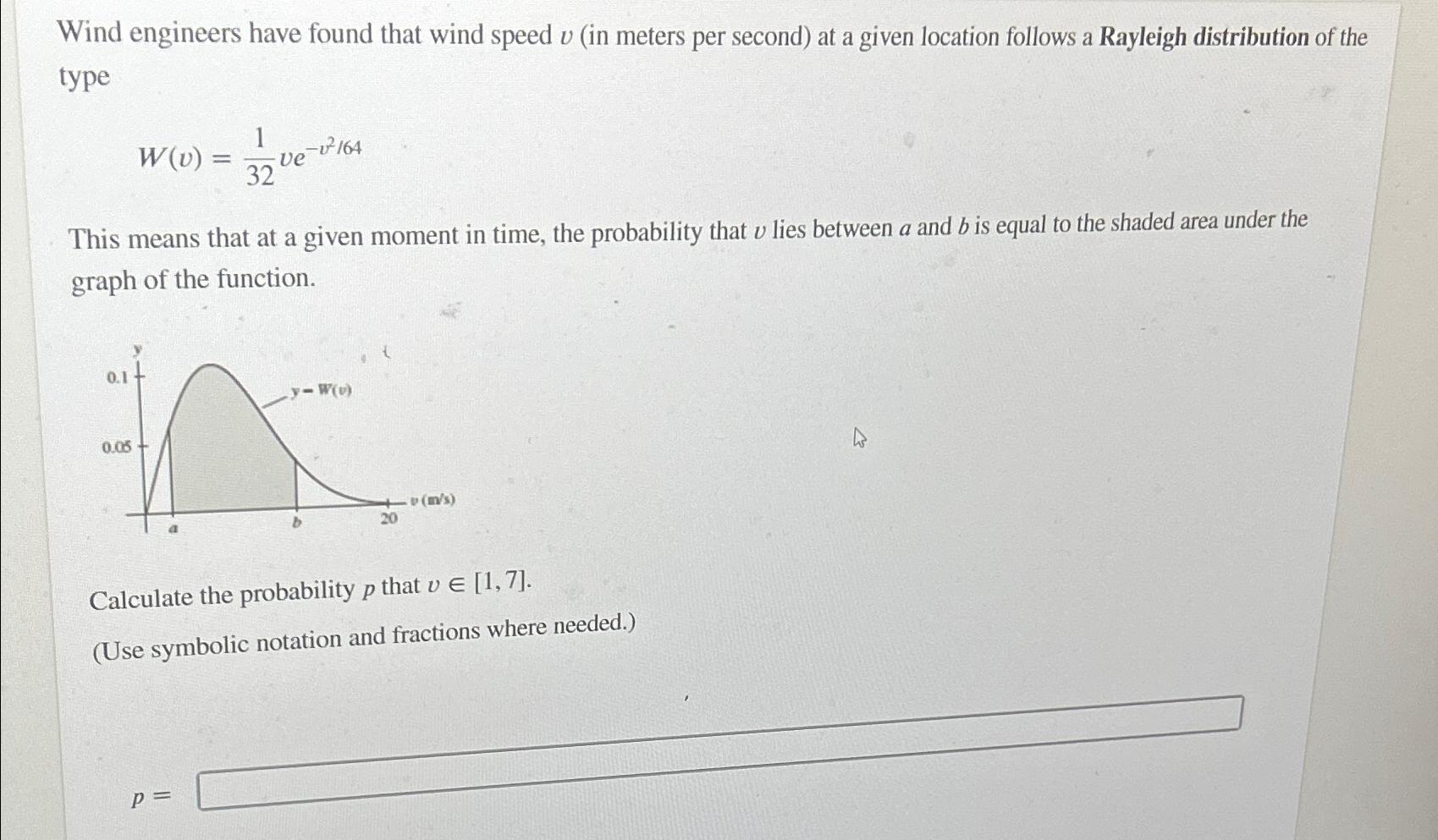 Solved Wind engineers have found that wind speed v (in | Chegg.com