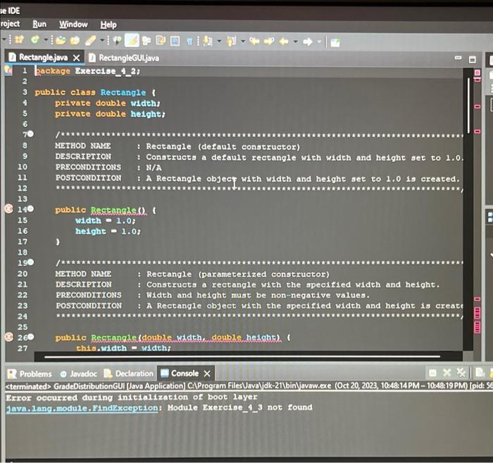 Solved make an UML diagram for this codes of rectangle using | Chegg.com