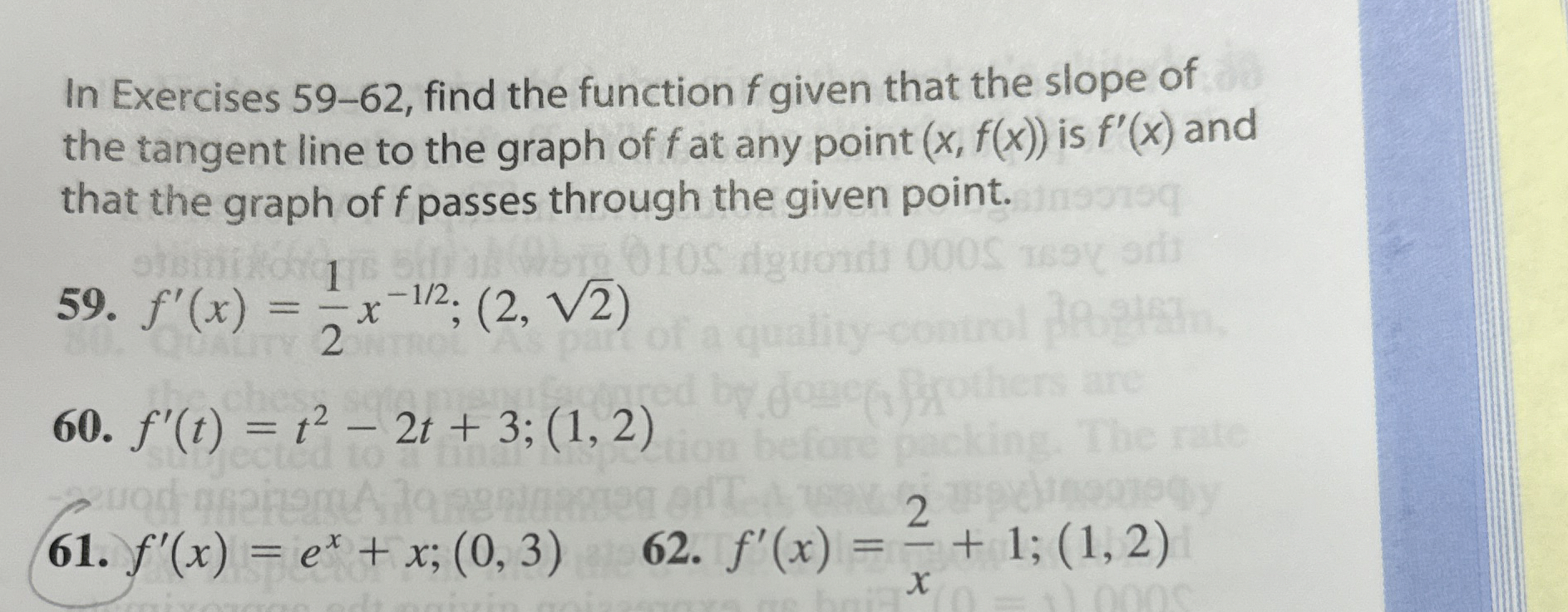 Solved In Exercises 59-62, ﻿find the function f ﻿given that | Chegg.com