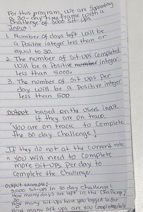 Solved For this program we are supposing of 30 - clay time | Chegg.com