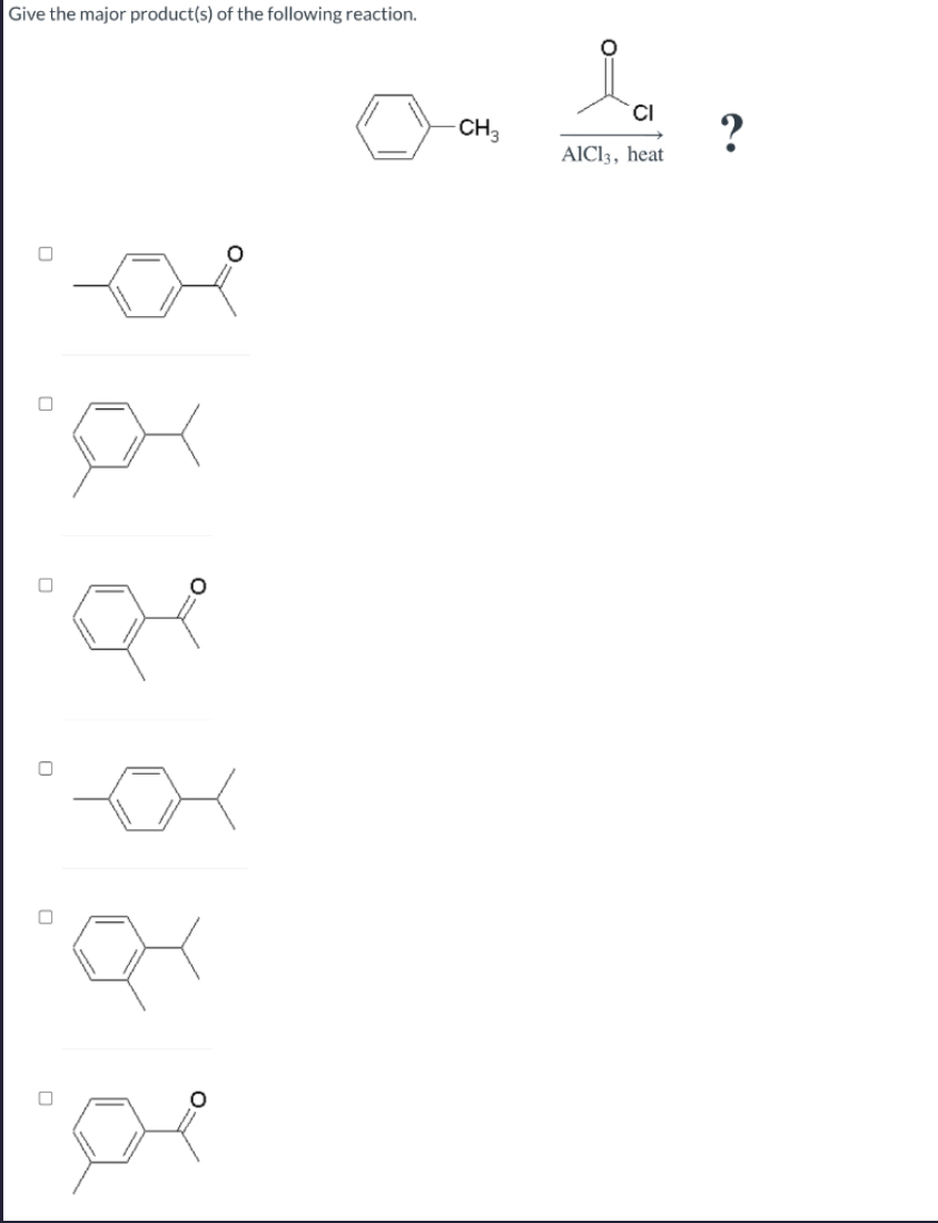 Solved Give the major product(s) ﻿of the following reaction. | Chegg.com