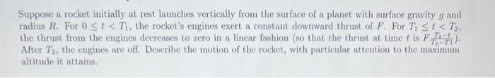 Solved Suppose a rocket initially at rest launches | Chegg.com
