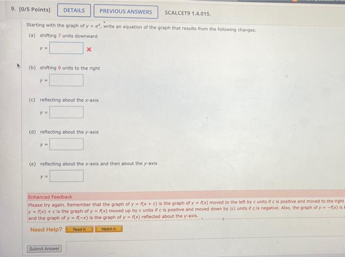 Solved 9. [0/5 Points) DETAILS PREVIOUS ANSWERS SCALCET9 | Chegg.com