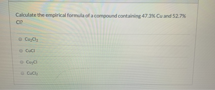 Solved Calculate the empirical formula of a compound | Chegg.com