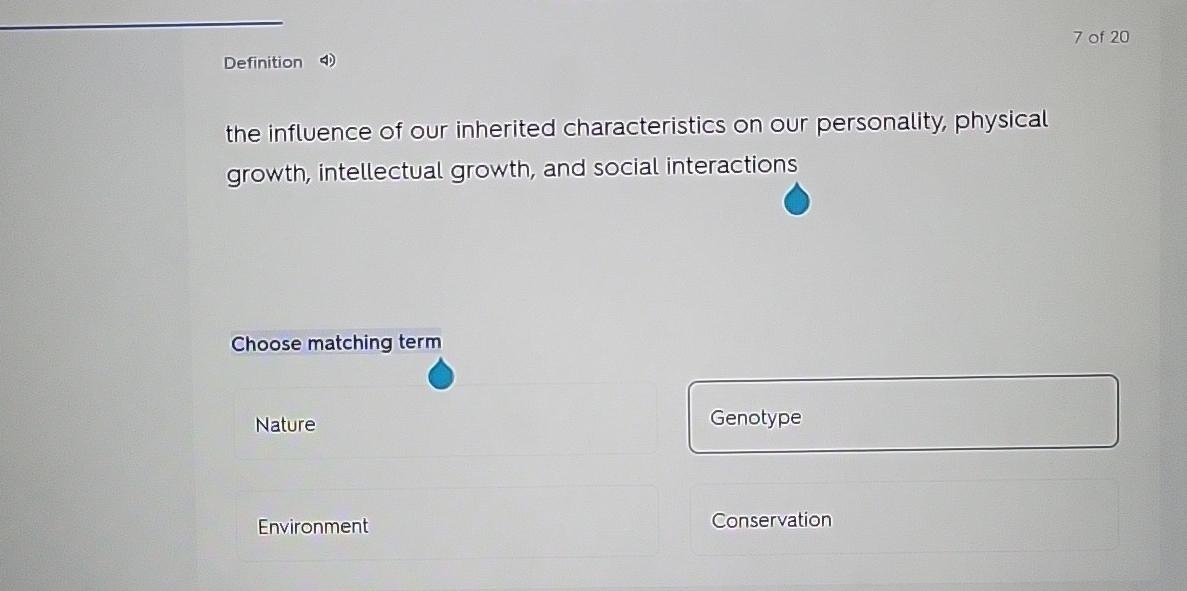 Solved 7 ﻿of 20Definition 4 )the influence of our inherited | Chegg.com
