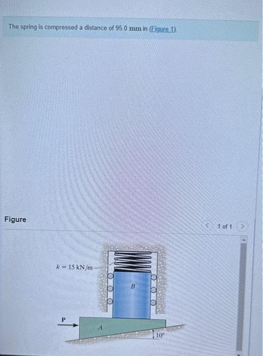 Solved The spring is compressed a distance of 95.0 mm in | Chegg.com