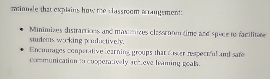 Solved rationale that explains how the classroom | Chegg.com