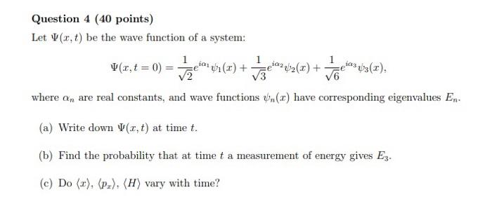 Solved Please help.Let (r, t) be the wave function of a | Chegg.com