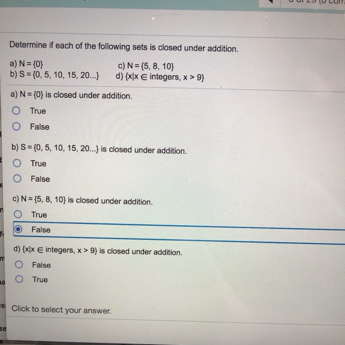 Solved Determine if each of the following sets is closed | Chegg.com