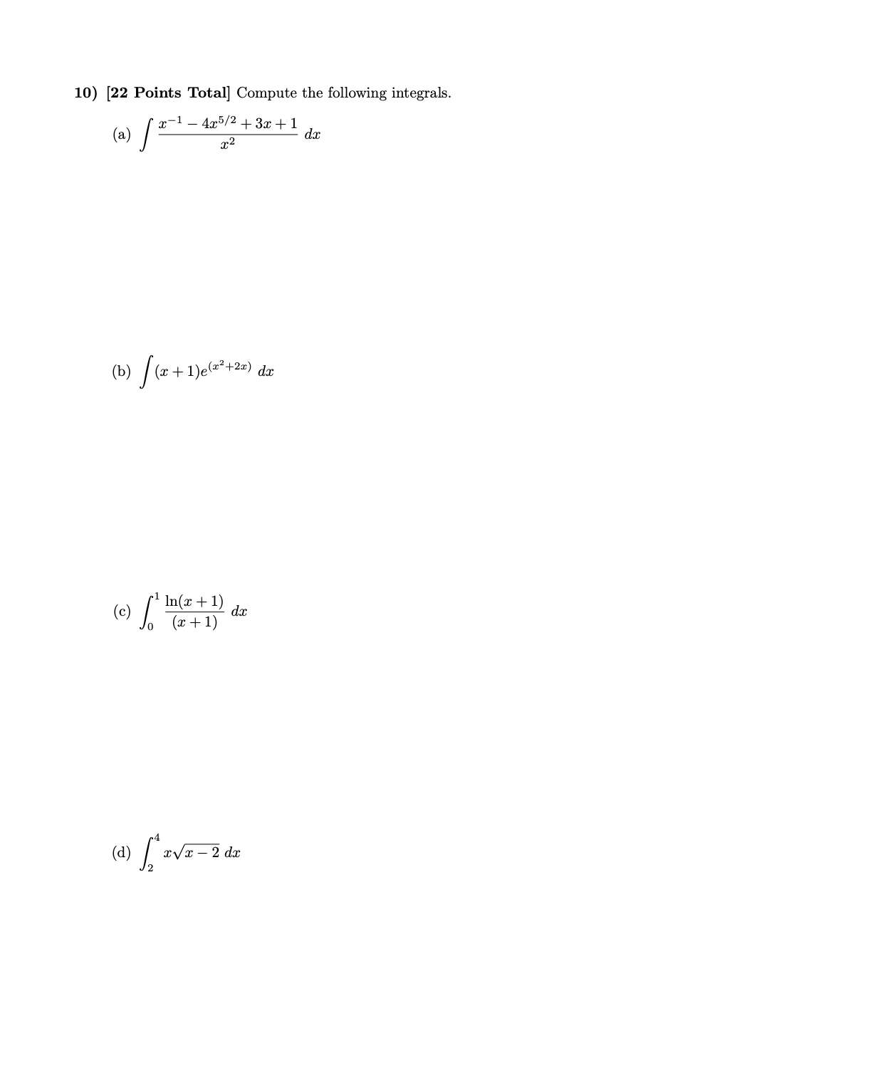 Solved 22 Points Total Compute The Following Chegg
