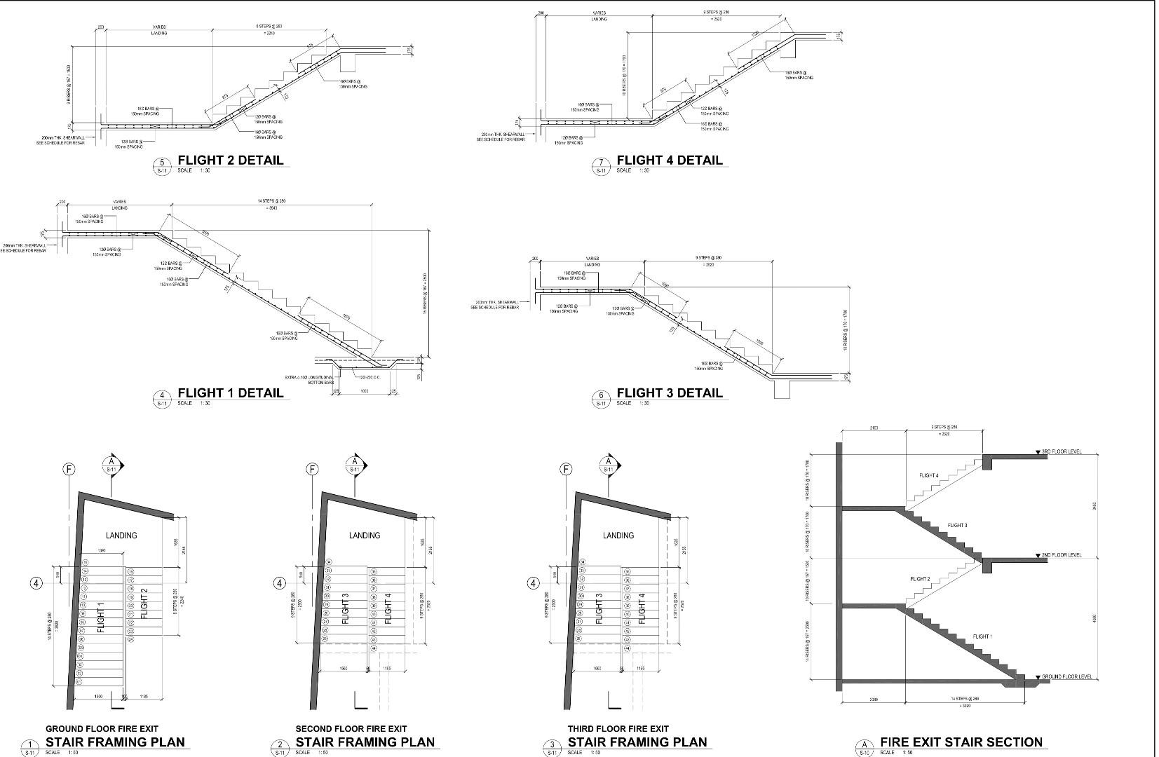 Solved A FIRE EXIT STAIR SECTION 问进 (1) FACADE | Chegg.com