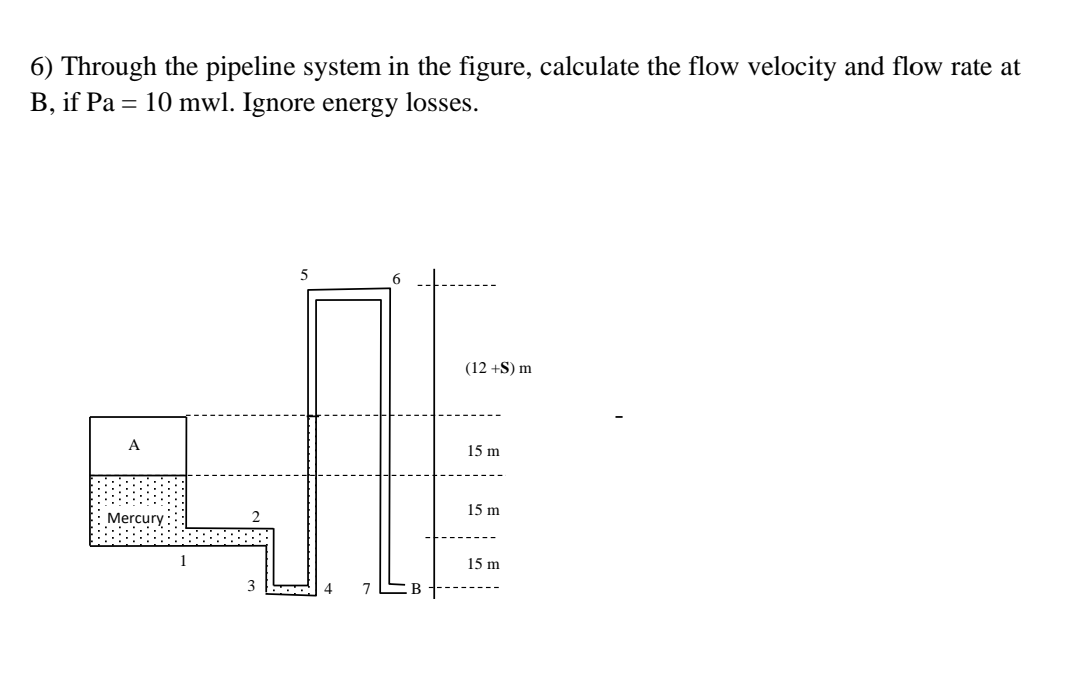 Solved 6) Through the pipeline system in the figure, | Chegg.com