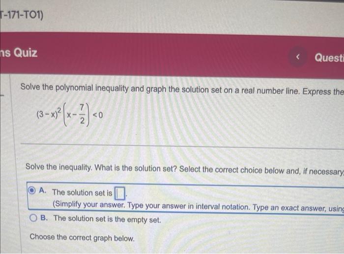 Solved Solve the polynomial inequality and graph the | Chegg.com