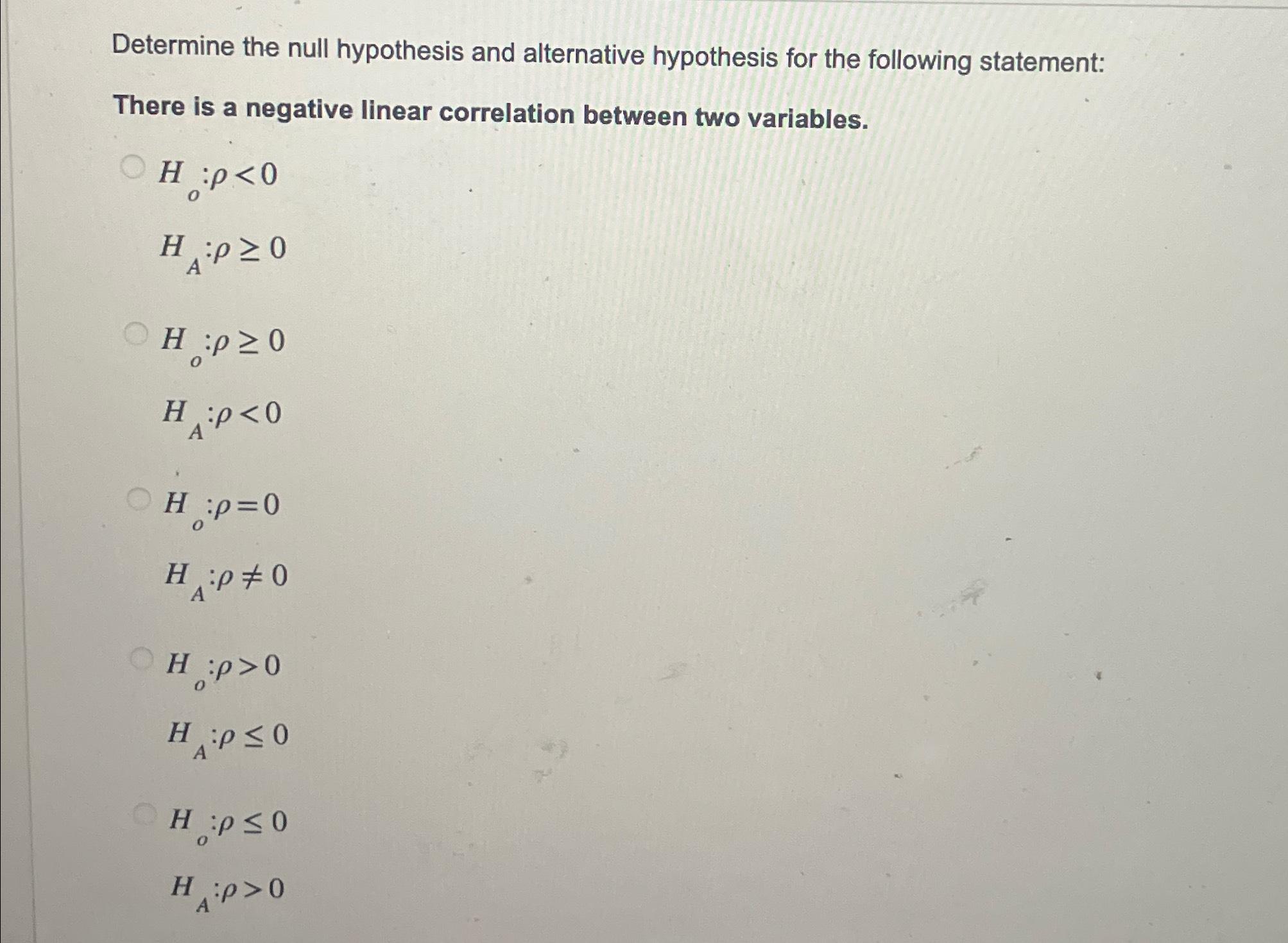 Solved Determine the null hypothesis and alternative | Chegg.com