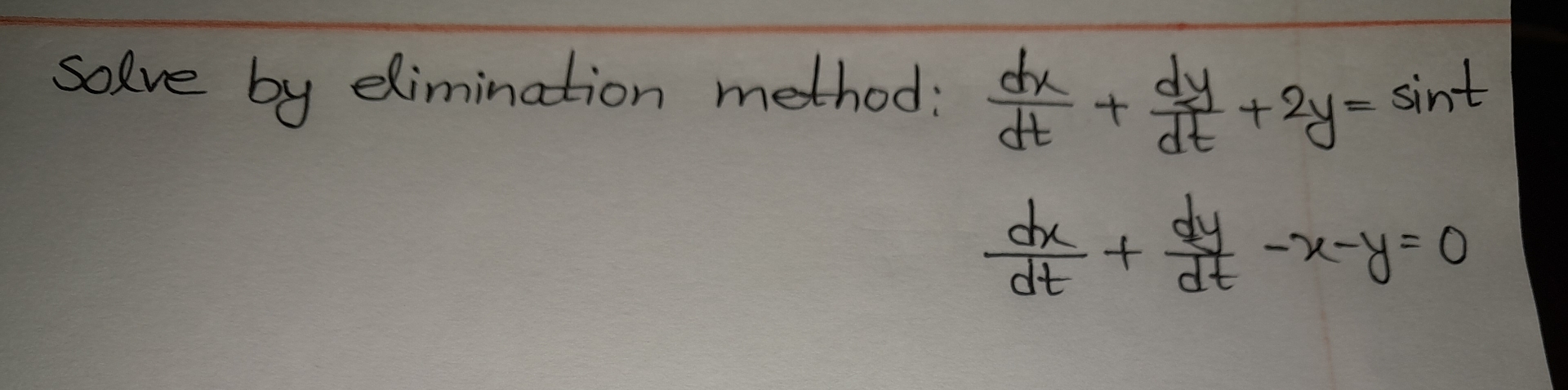Solve by elimination method: | Chegg.com