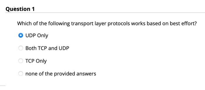 Solved Which of the following transport layer protocols | Chegg.com
