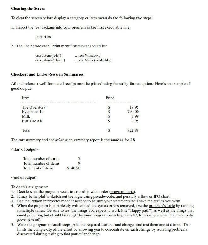 Solved In this assignment you make improvements to the A8 | Chegg.com