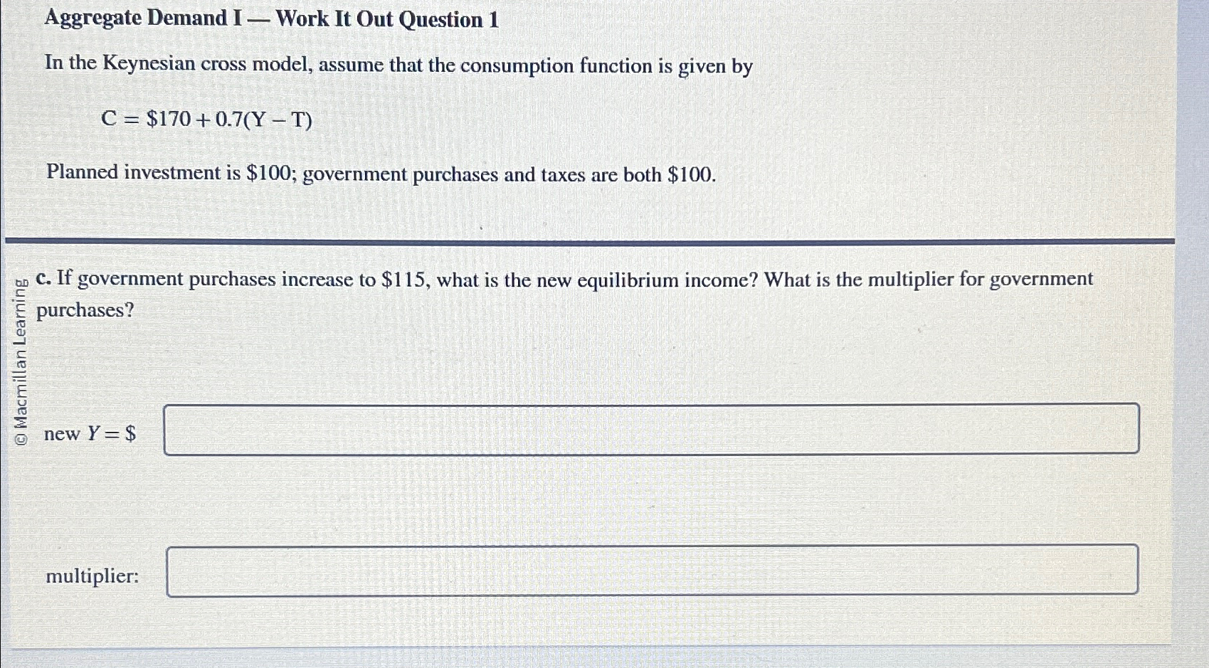 Solved Aggregate Demand I — ﻿Work It Out Question 1In the | Chegg.com