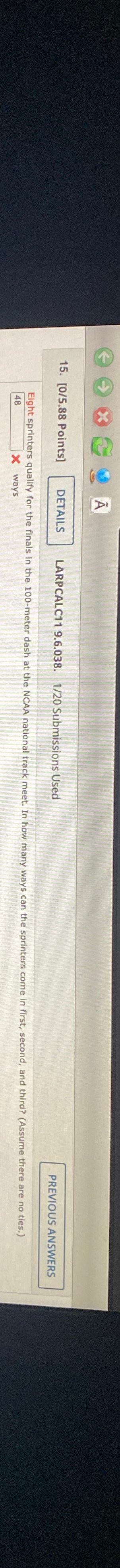 Solved (3. ﻿tilde(A)15. [0/5.88 ﻿Points] | Chegg.com