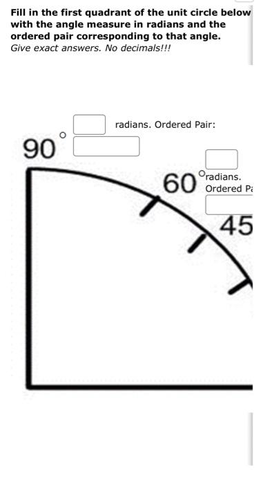 Solved unit circle below ians and the that angle. !! dered | Chegg.com