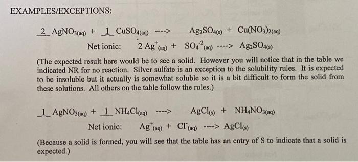 Solved −cuso4 Aq …fe No3 3 Aq Net Ionic