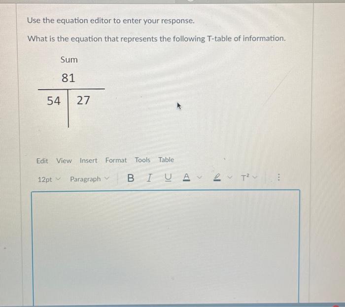 Solved Use the equation editor to enter your response. What | Chegg.com