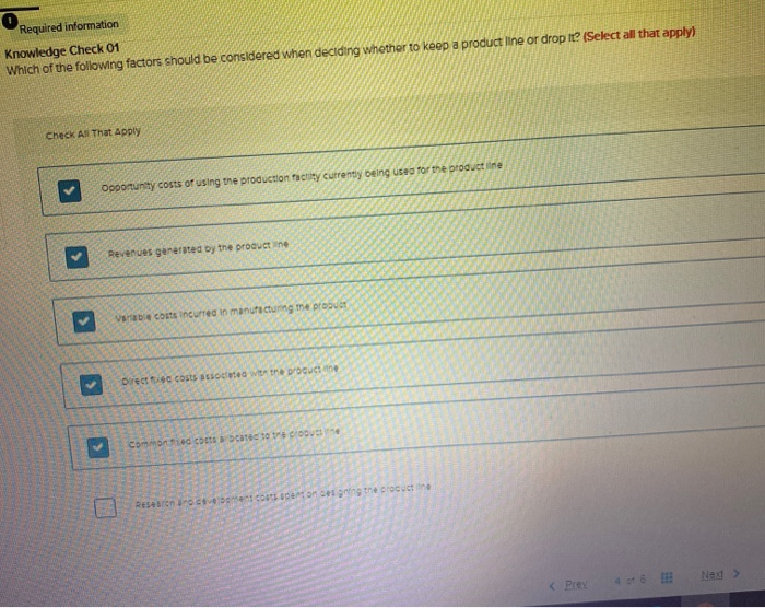 Solved Required information Knowledge Check 01 Which of the | Chegg.com