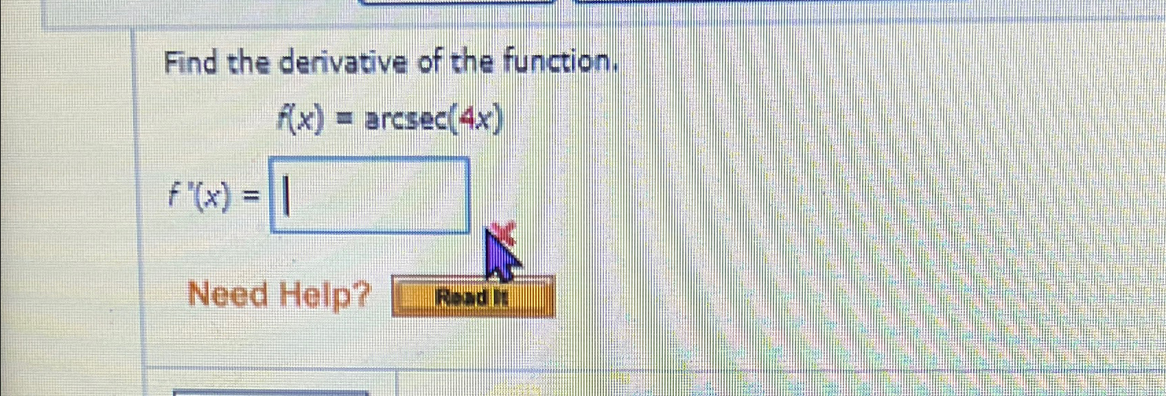 Solved Find The Derivative Of The