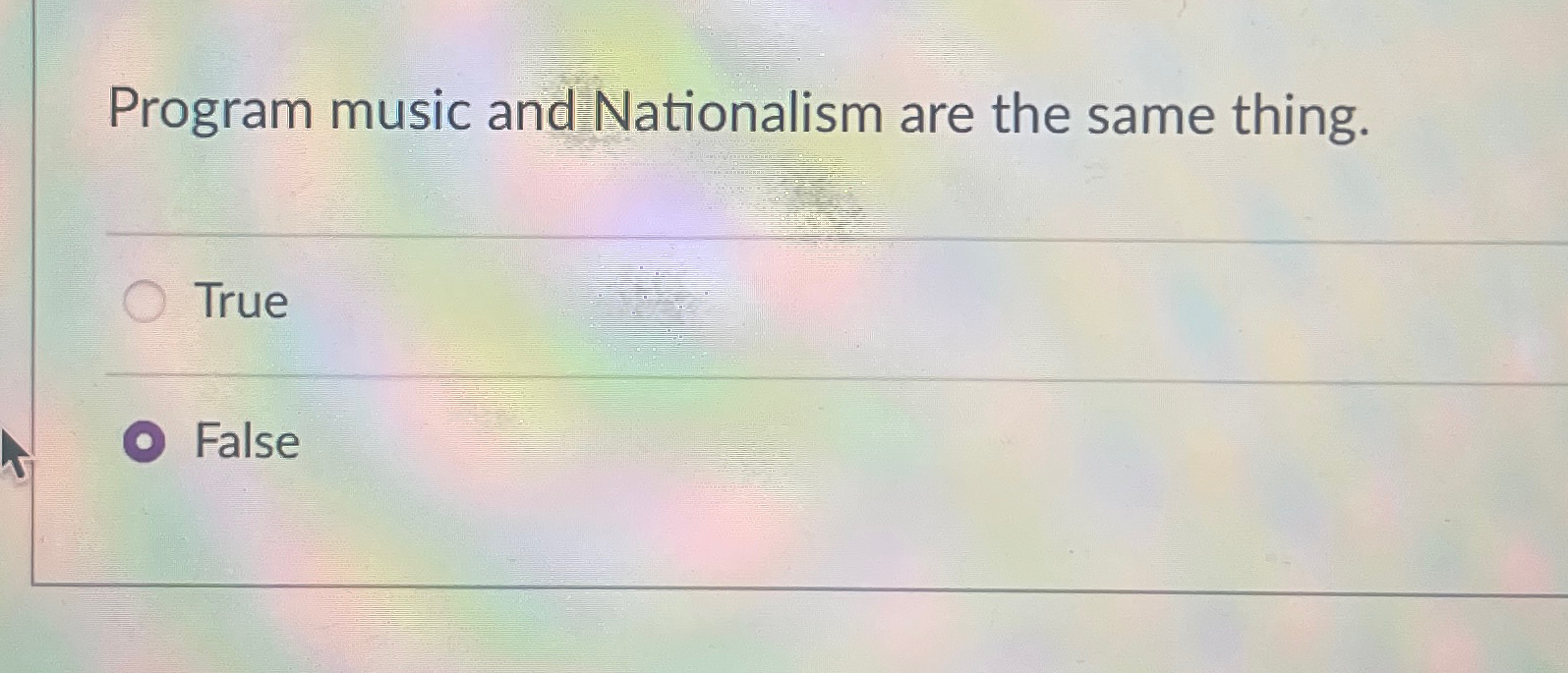 Solved Program music and Nationalism are the same | Chegg.com