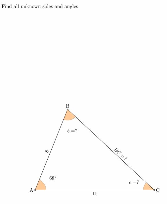Solved Find all unknown sides and angles | Chegg.com