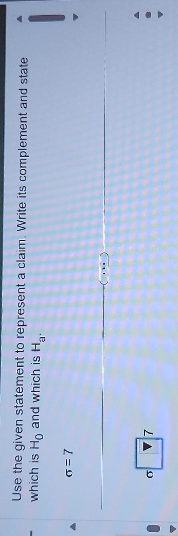 Solved Use the given statement to represent a claim. Write | Chegg.com