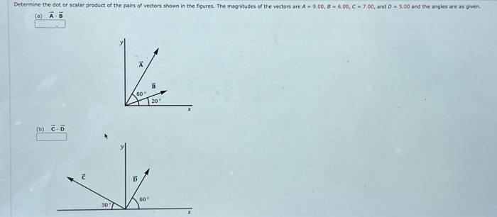 Solved (a) the component of vector A along vector B (b) the | Chegg.com
