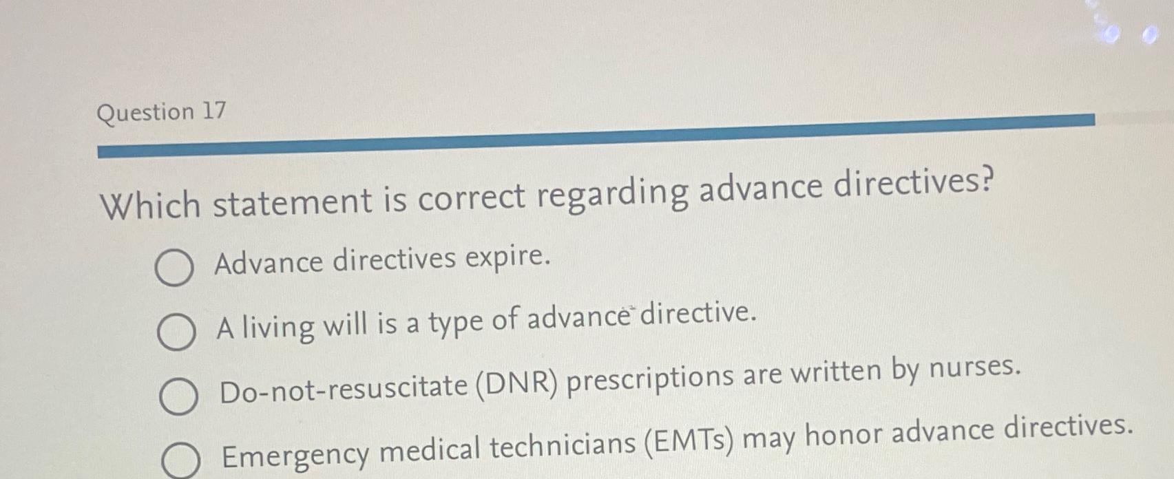 Solved Question 17Which statement is correct regarding | Chegg.com