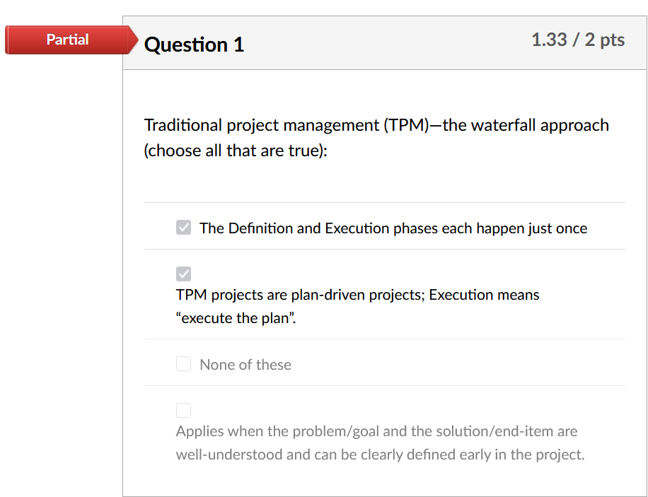 Solved Question 1Traditional project management (TPM)-the | Chegg.com
