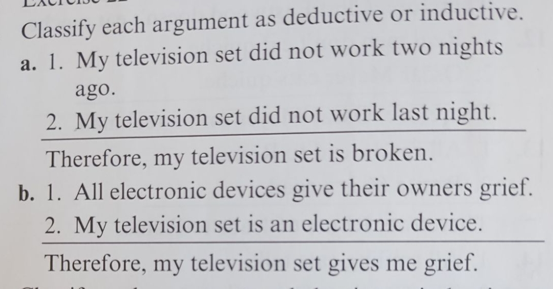 Solved Classify each argument as deductive or | Chegg.com