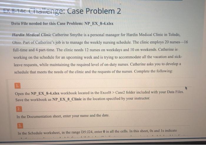 Ex 8-98e Challenge: Case Problem 2 Data File needed | Chegg.com