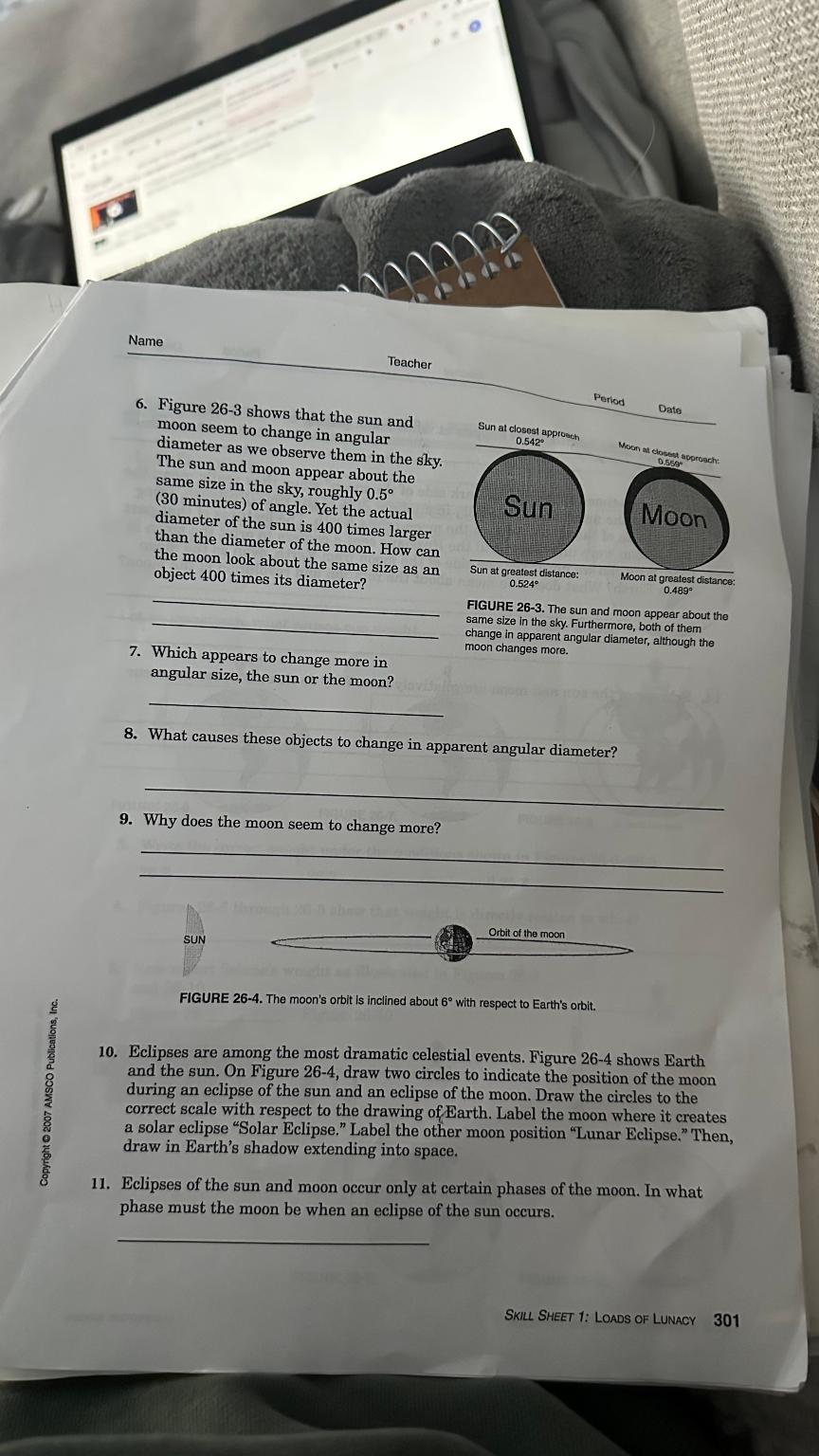 Solved Why does the moon seem to change more?FIGURE 26-4. | Chegg.com