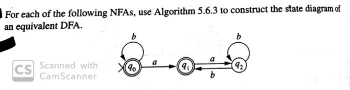 Solved For Each Of The Following Nfas Use Algorithm 563 