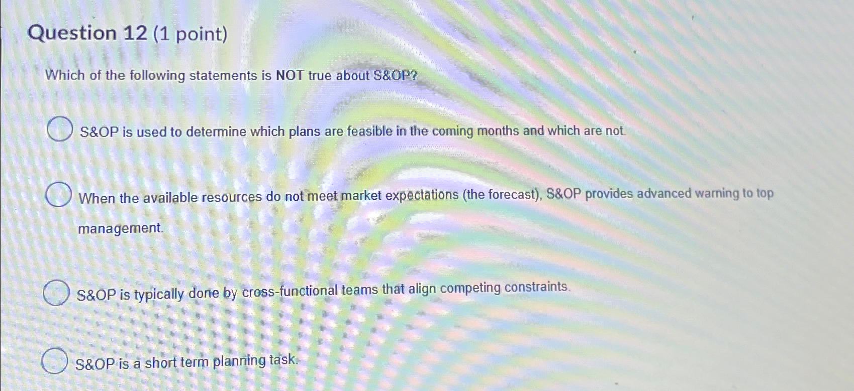Solved Question 12 (1 ﻿point)Which of the following | Chegg.com