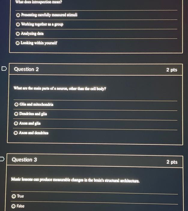 Solved What does introspection mean? Presenting carefully | Chegg.com