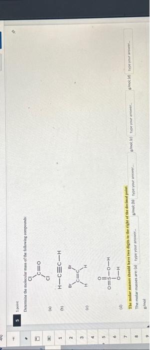 Solved 1 polint Determite the molecular mass of the | Chegg.com