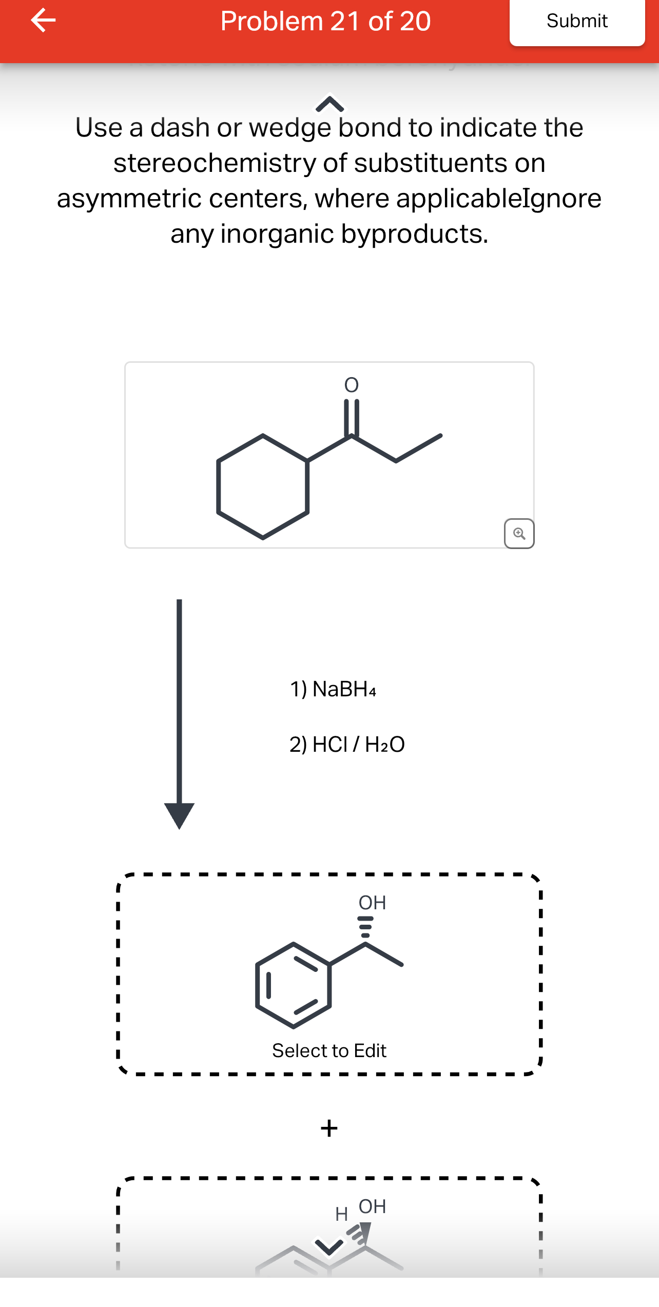Solved Use a dash or wedge bond to indicate | Chegg.com