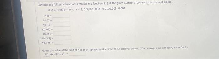 Consider the following function. Evaluate the | Chegg.com